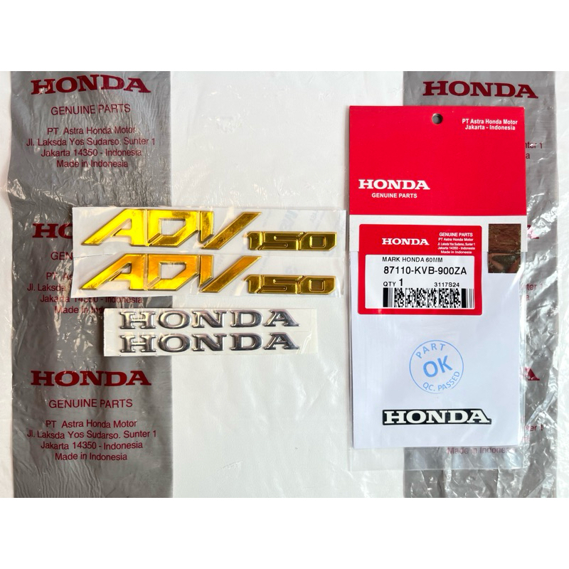 Jual Emblem logo satu set/satu pasang tulisan lambang honda ADV 150 ...