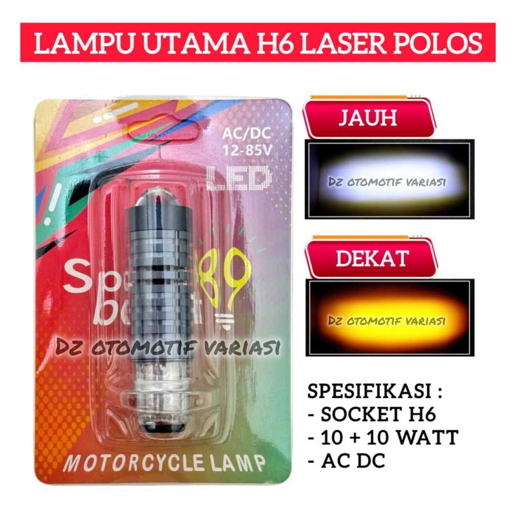 Jual Lampu LED H6 LASER Hi Lo Beam 2 Warna AC DC Bebek Matic Universal / Lampu Laser Motor H6 ...