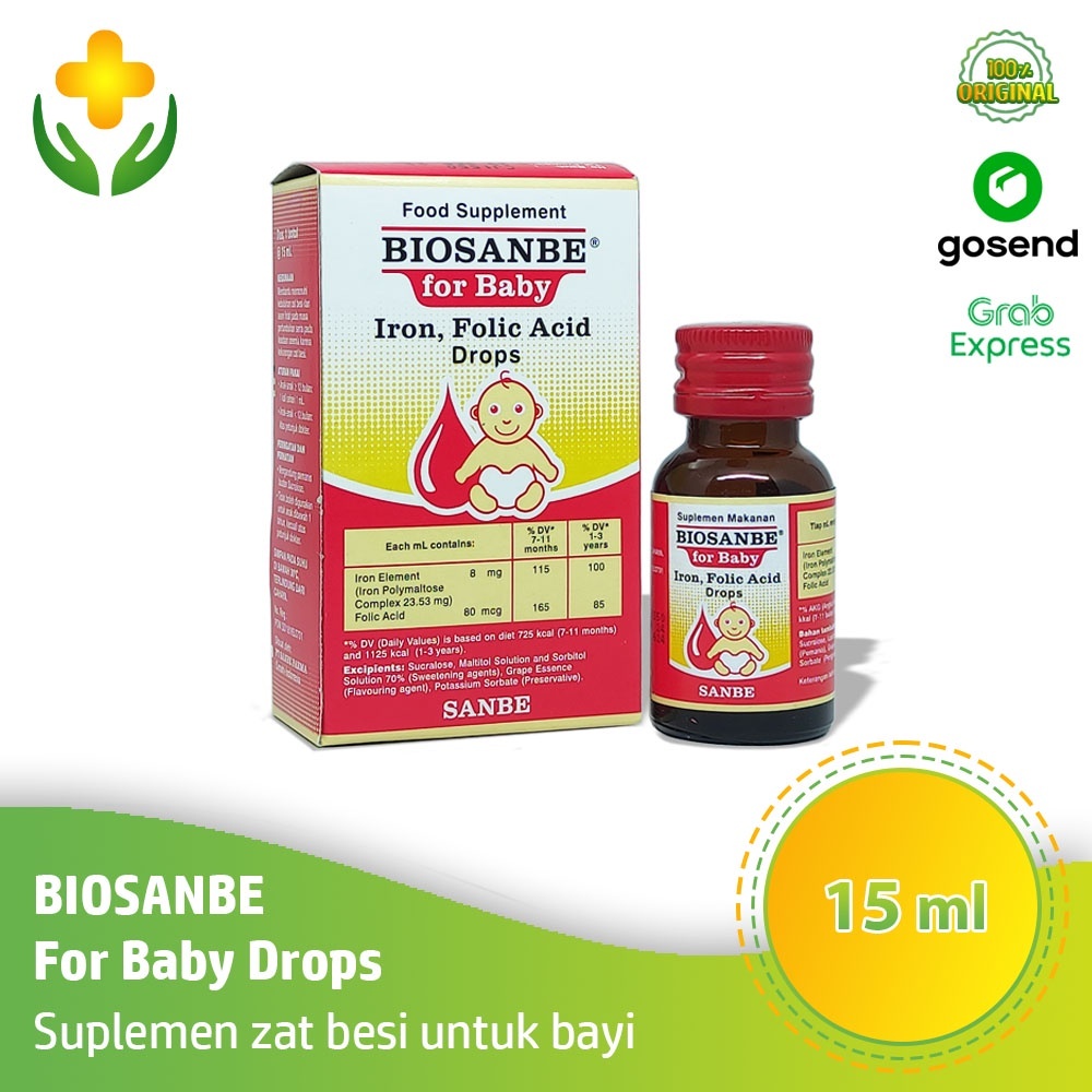 Jual Biosanbe For Baby Drops 15 ml Suplemen Zat Besi Bayi | Shopee ...