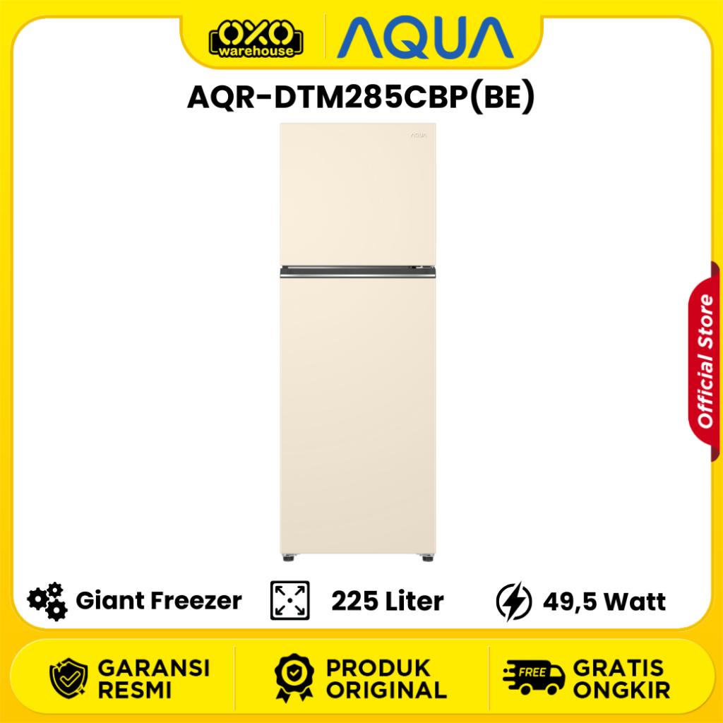 Jual AQUA Kulkas 2 Pintu 225 Liter Turbo Cooling Beige AQR-DTM285CBP-BE Garansi Resmi | Shopee ...