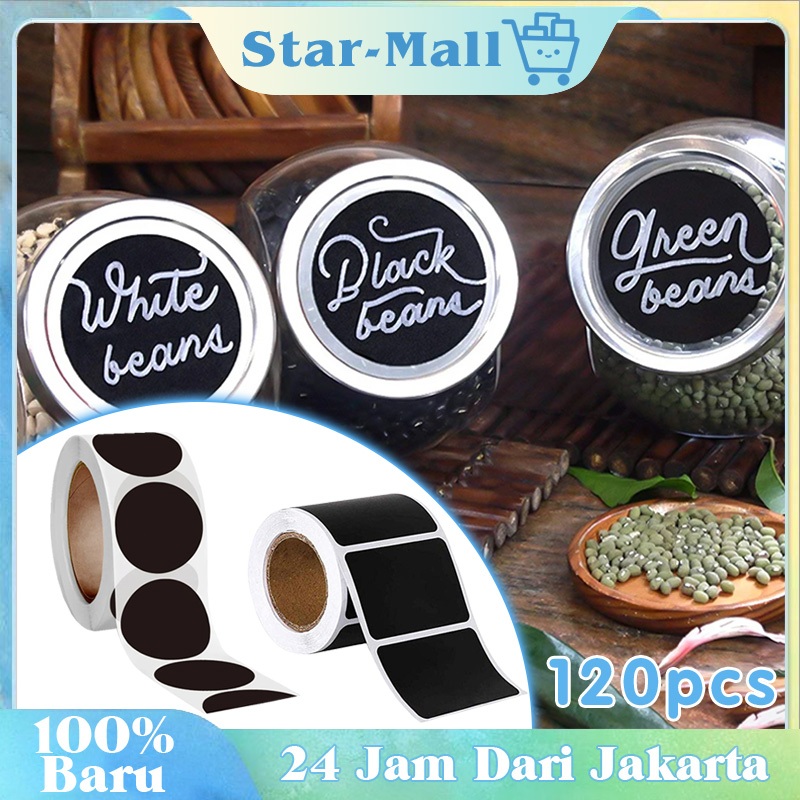 Jual 120Pcs Sticker Label Hitam / Stiker Makanan Label | Shopee Indonesia