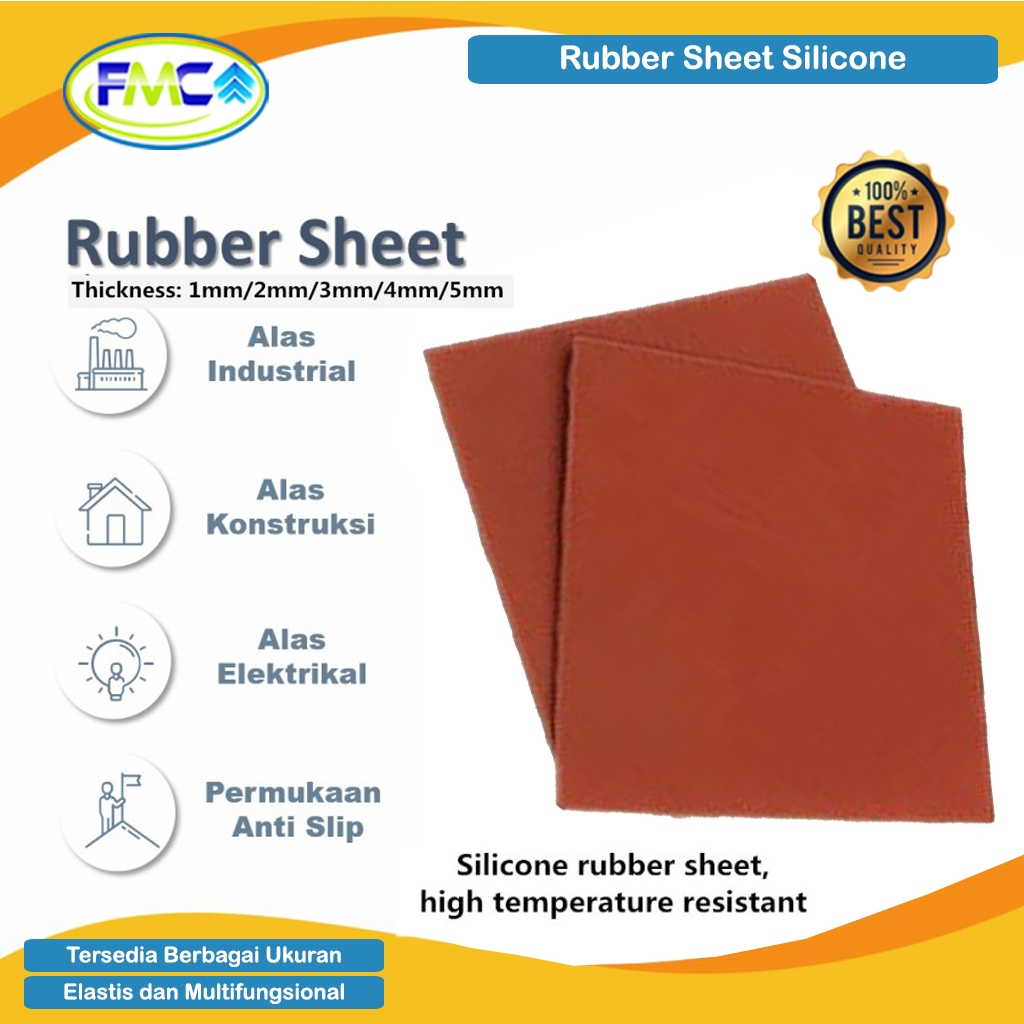 Jual Silicone Rubber Sheet Merah Tebal Gasket Alas Bantalan Meja Mesin ...