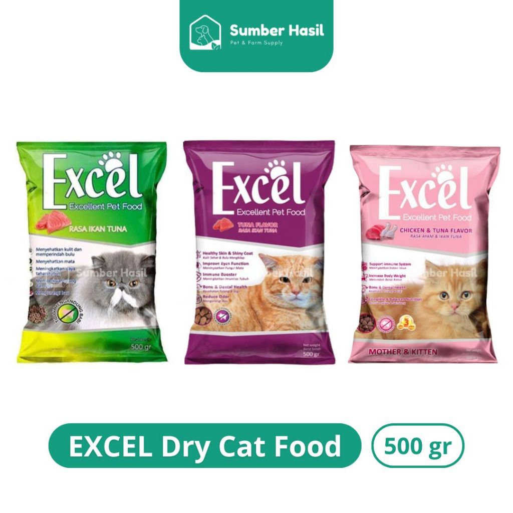 Jual EXCEL CAT FOOD 500 GRAM MAKANAN KUCING EXCEL 500 GRAM | Shopee ...