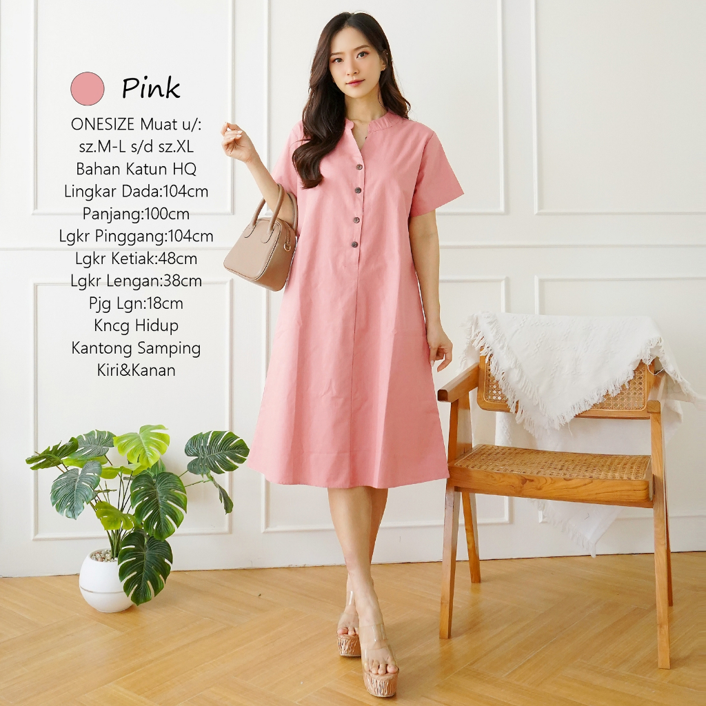 Jual Midi Dress Wanita Kondangan Gaun Pesta Party Baju Cewek Terusan Formal Katun Premium Tebal ...