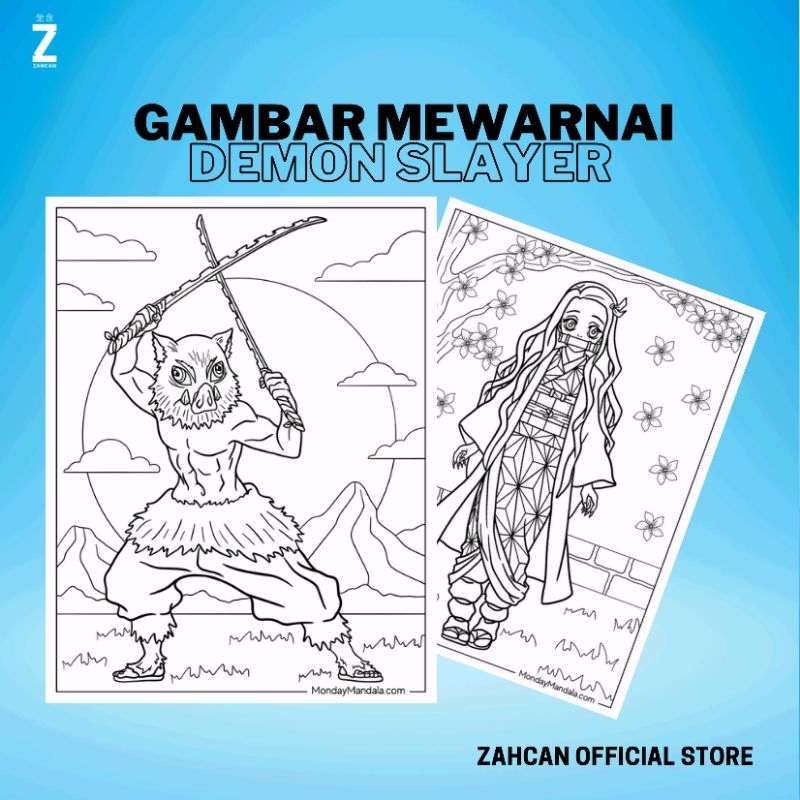 Jual Kertas Gambar Mewarnai A4 [ Demon Slayer ] | Shopee Indonesia
