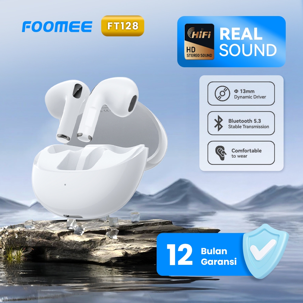 Jual FOOMEE FT128 Super Bass Earphone Bluetooth 5.3 TWS True Wireless ...