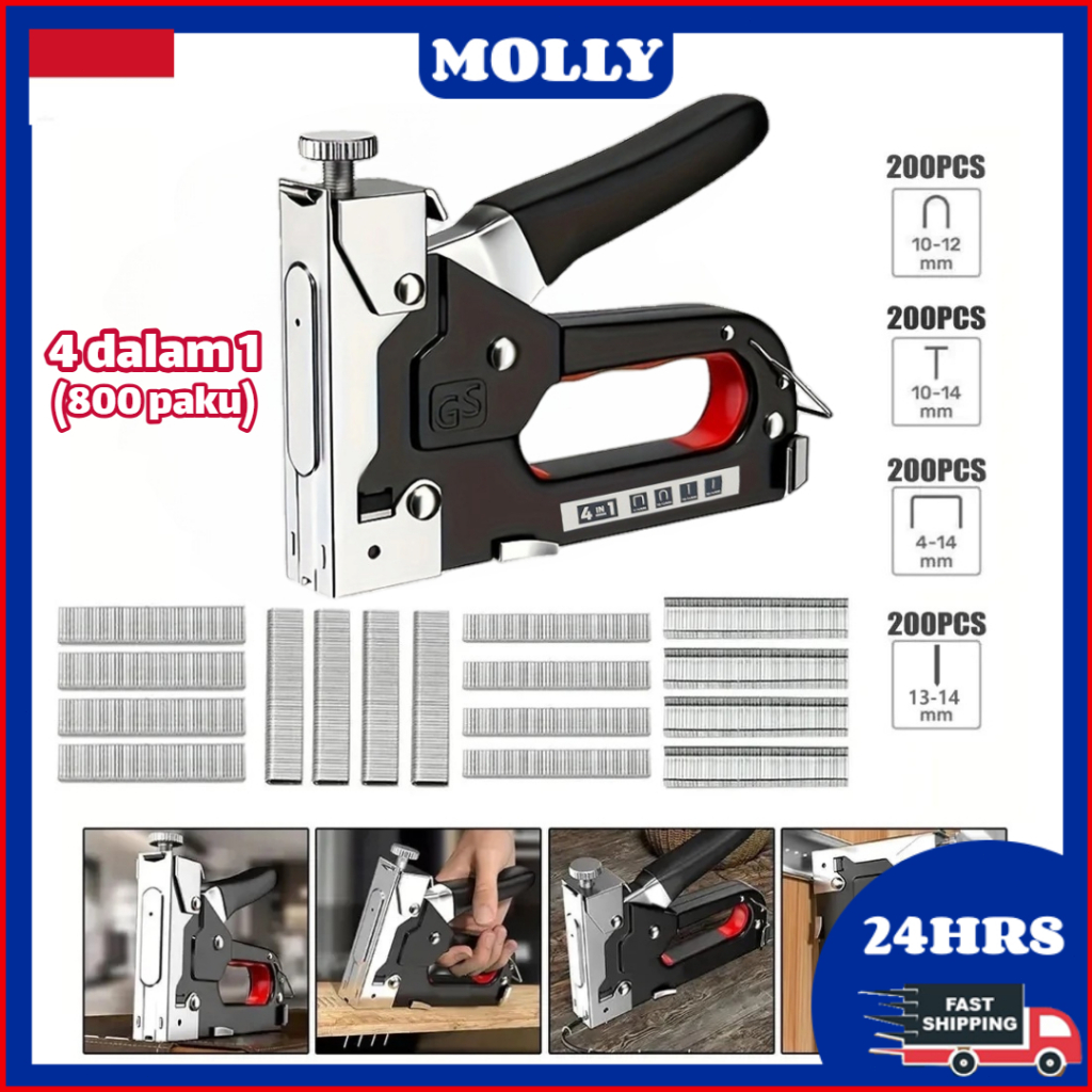 Jual Staples Tembak/Staple Gun 4 in 1 / Bisa 4 Jenis Staples / FREE 800 ...