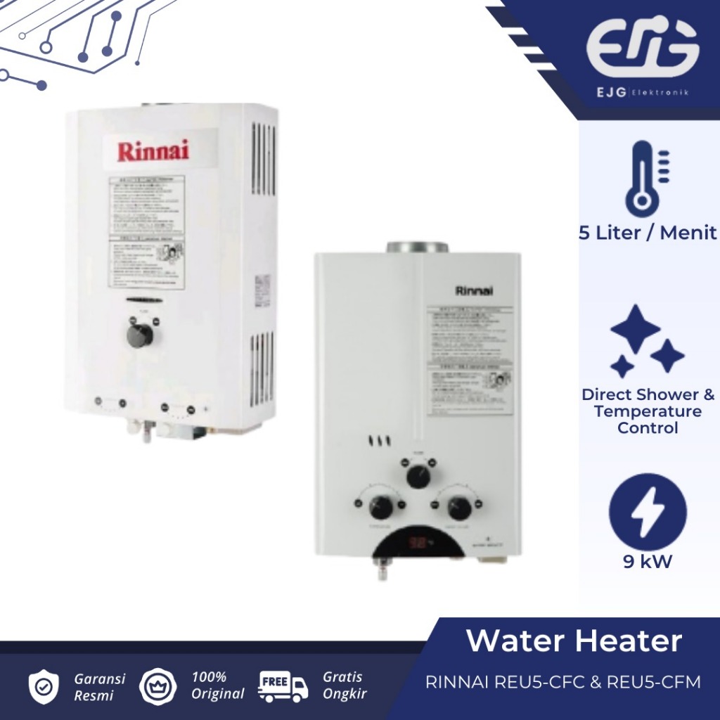 Jual Rinnai REU 5CFC REU 5CFM water heater gas pemanas air | Shopee Indonesia