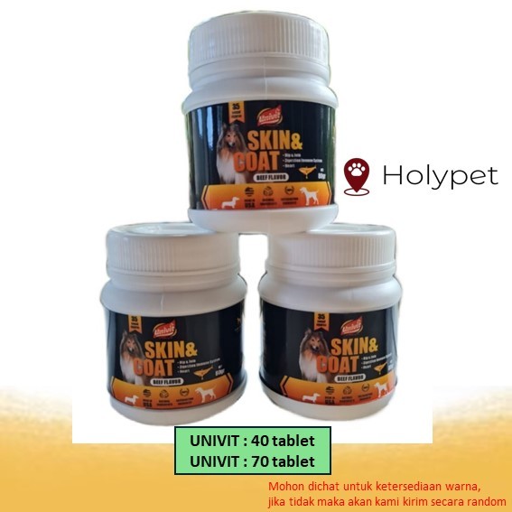 Jual UNIVIT SKIN AND COAT TABLET / VITAMIN KULIT HEWAN / VITAMIN HEWAN ...