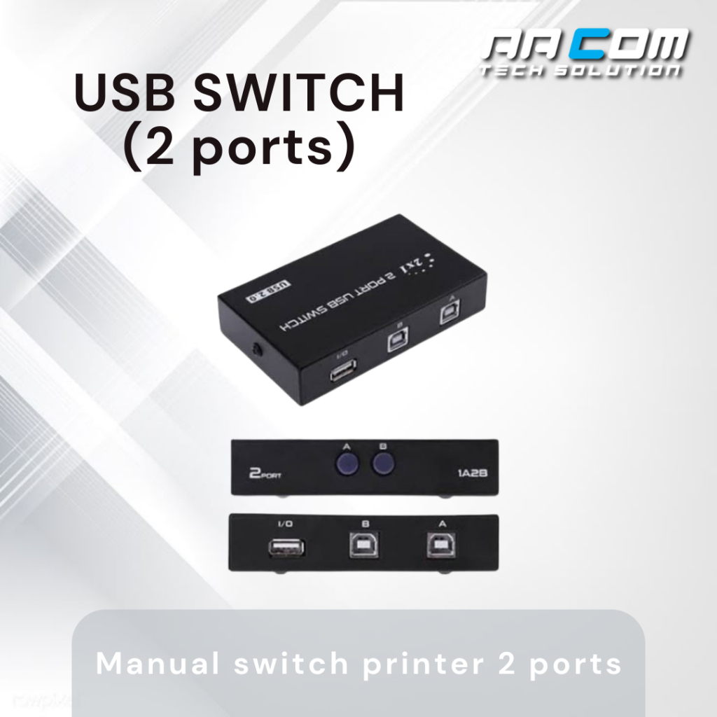 Jual USB SWITCH 2 PORT / MANUAL SWITCH PRINTER 2 PORT | Shopee Indonesia