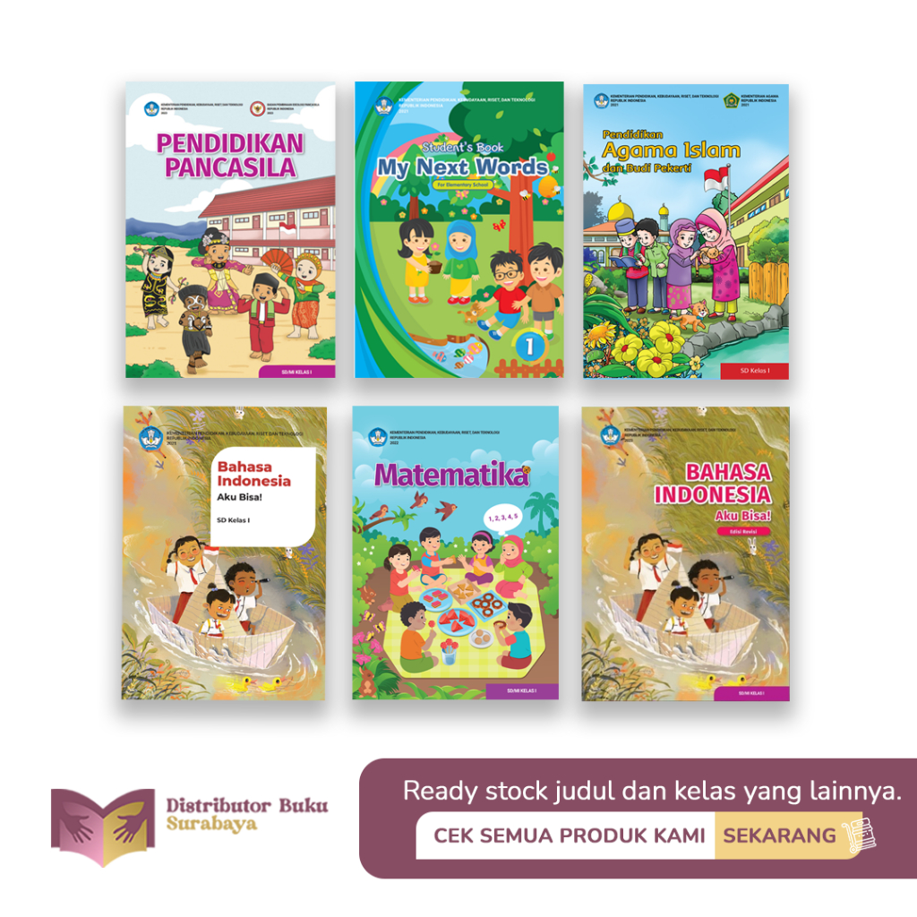 Jual Buku Paket Kurikulum Merdeka Kelas 1 SD - Matematika / Pancasila / Islam / Inggris ...