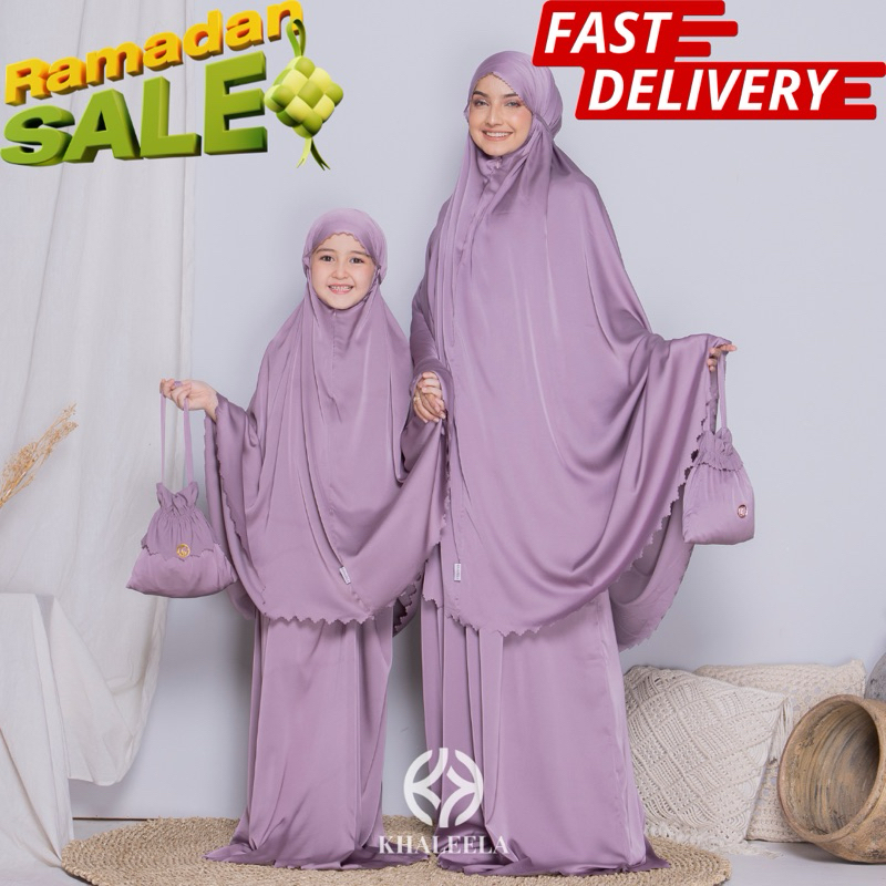 Jual Khaleela - KHUSYU 2in1 Silky Prayer Set Kid | Mukena Anak (4-8 ...