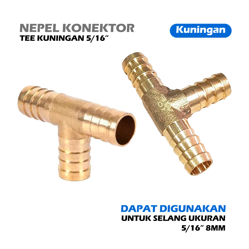 Jual GBS - Nepel Selang Tee T Sambungan Selang 8 Mm 5/16 Inchi ...
