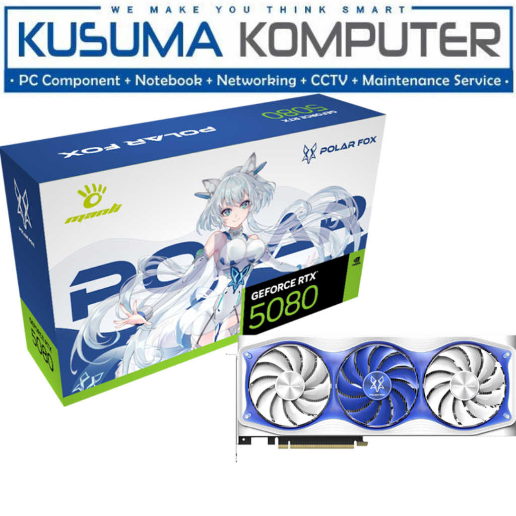 Jual VGA Manli Polar Fox GeForce RTX 5080 OC 16GB GDDR7 5080 White ...