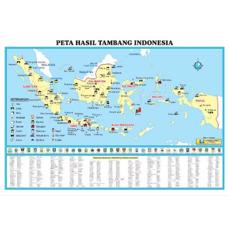 Jual Poster Peta Hasil Tambang Di Indonesia Ukuran A3+ | Shopee Indonesia