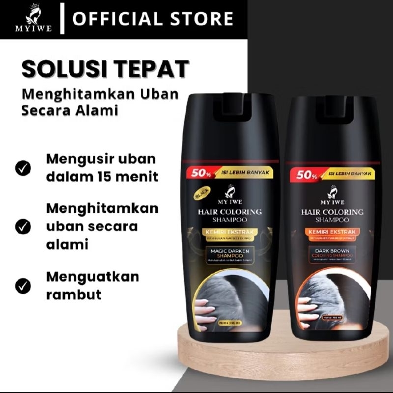 Jual MY IWE Hair Coloring Shampoo 150ml - Penghitam Rambut Penghilang ...
