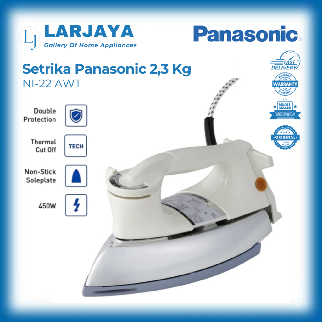 Jual Panasonic Setrika Berat NI-22AWT | Dry Iron Panasonic Anti Lengket ...