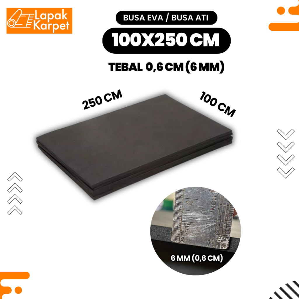 Jual Busa Eva / Busa Ati / Sponge Eva Ukuran 100x250 cm Tebal 6 mm (0,6 ...