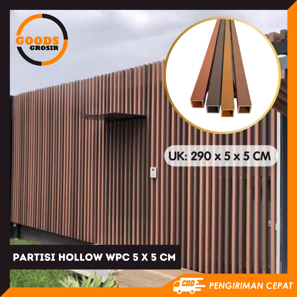 Jual Goods Hollow Partisi Outdoor 5cm x 5cm | Kisi Kisi Holo WPC Tube ...