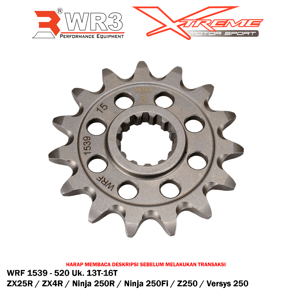 Jual Gear Depan WR3 WRF 1539 - 520 ZX25R ZX4R Versys Ninja 250 R Z250 ...