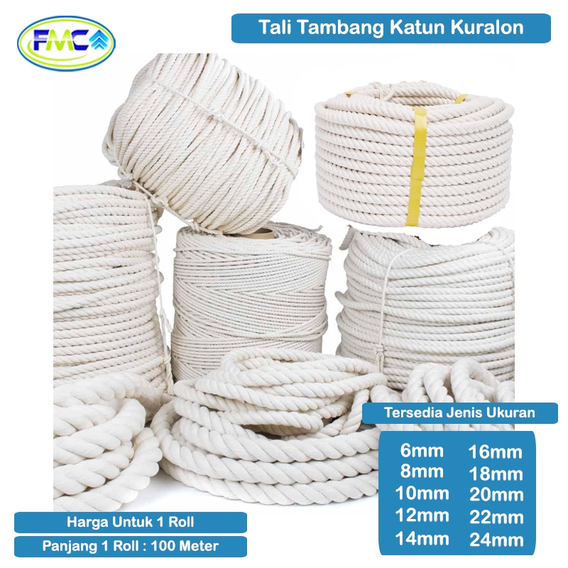 Jual Tali Tambang Katun Guralon Per Roll Ukuran 6mm 8mm 10mm 12mm 14mm ...