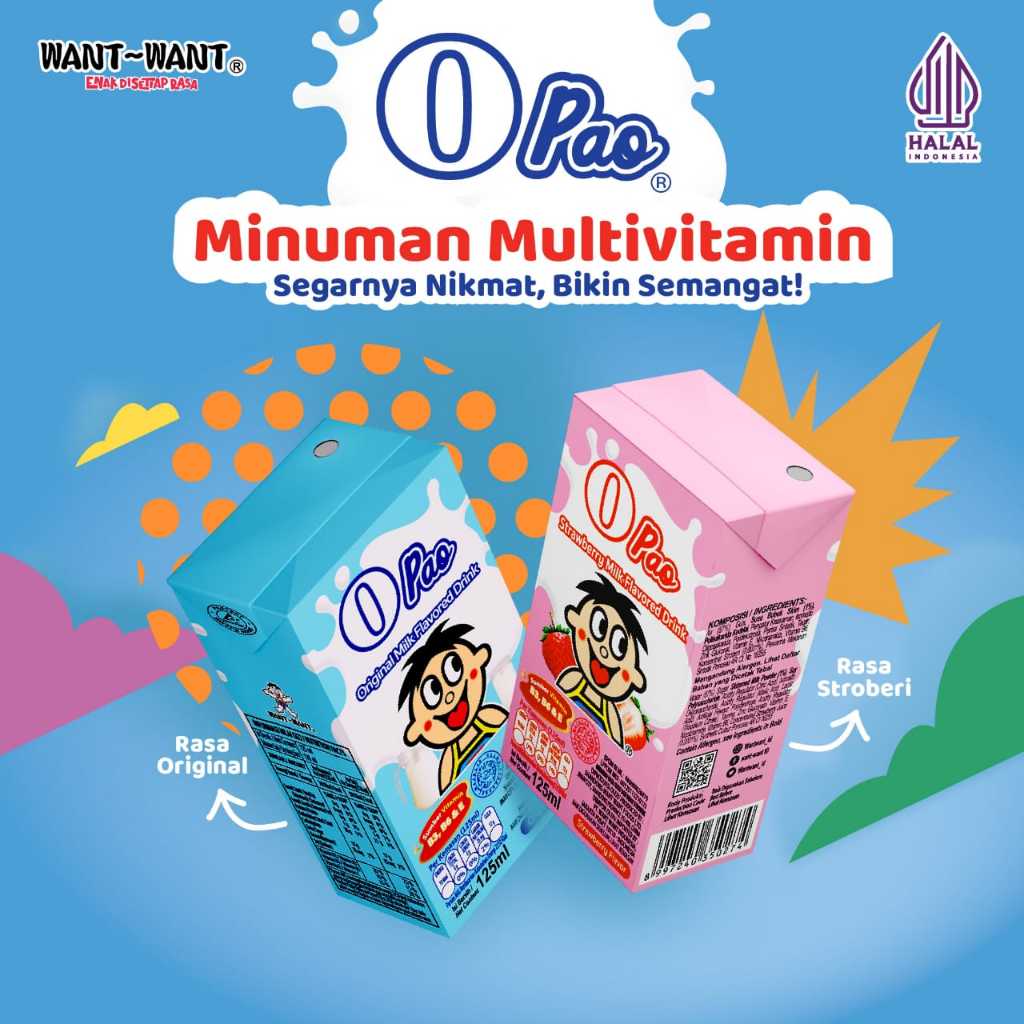 Jual Want Want SUSU O Pao - Milk Drink Original Strawberry 125 ml ...