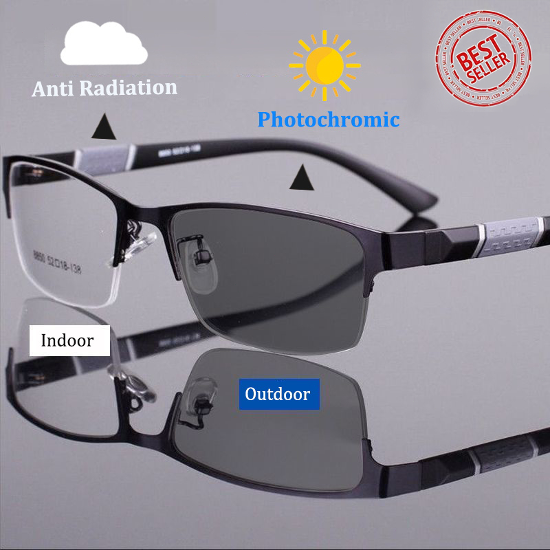 Jual Kacamata Photochromic Anti Radiasi Bisnis Untuk Pria Wanita Half Frame | Shopee Indonesia