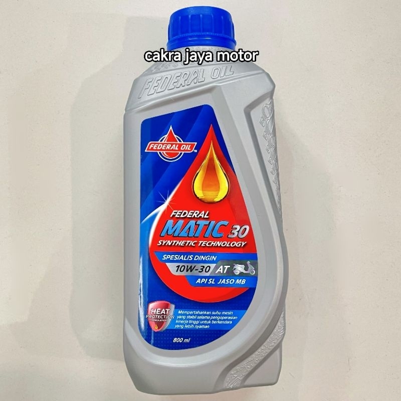 Jual Oli Federal Matic 30 Spesialis Dingin 800ml 10W-30 | Shopee Indonesia