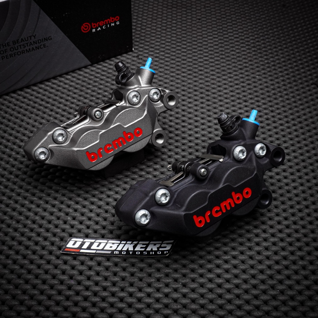 Jual KALIPER DEPAN BREMBO 4P 1P 4 PISTON 1 PIN ORIGINAL GREY BLACK RED LOGO KANAN / KIRI ...