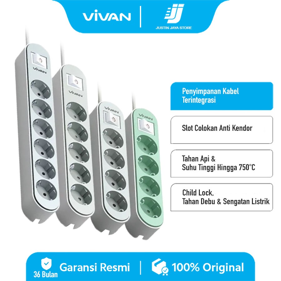 Jual VIVAN Safety Socket VPS PRO Series Stop Kontak Saklar Socket 4 - 6 ...