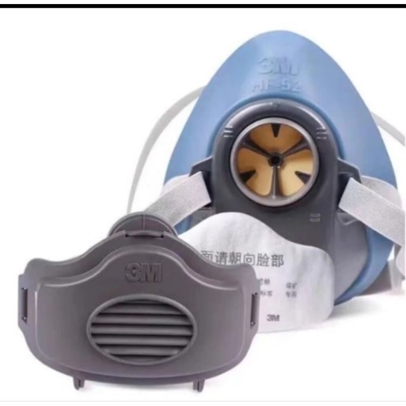 Jual Masker Respirator complete 3M HF 52 + holder filter 3M 3700 + 2 pcs Filter Cotton 3701CN ...
