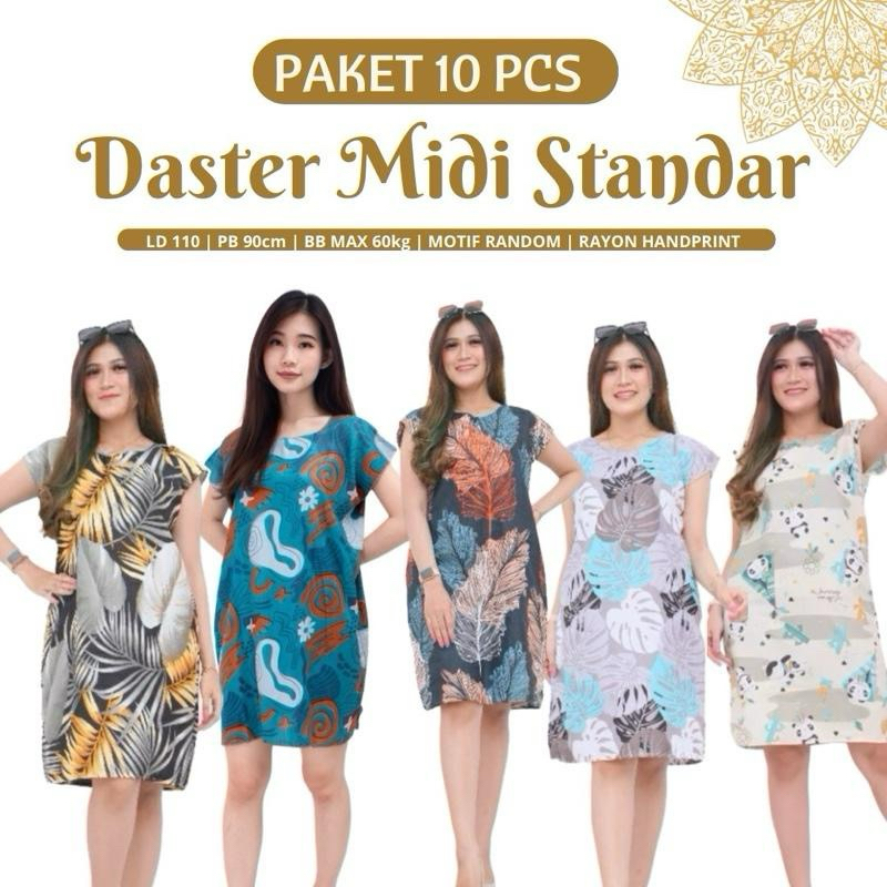 Jual 10 Pcs Daster Midi Standar Motif Random Bunga Bunga Best Seller ...