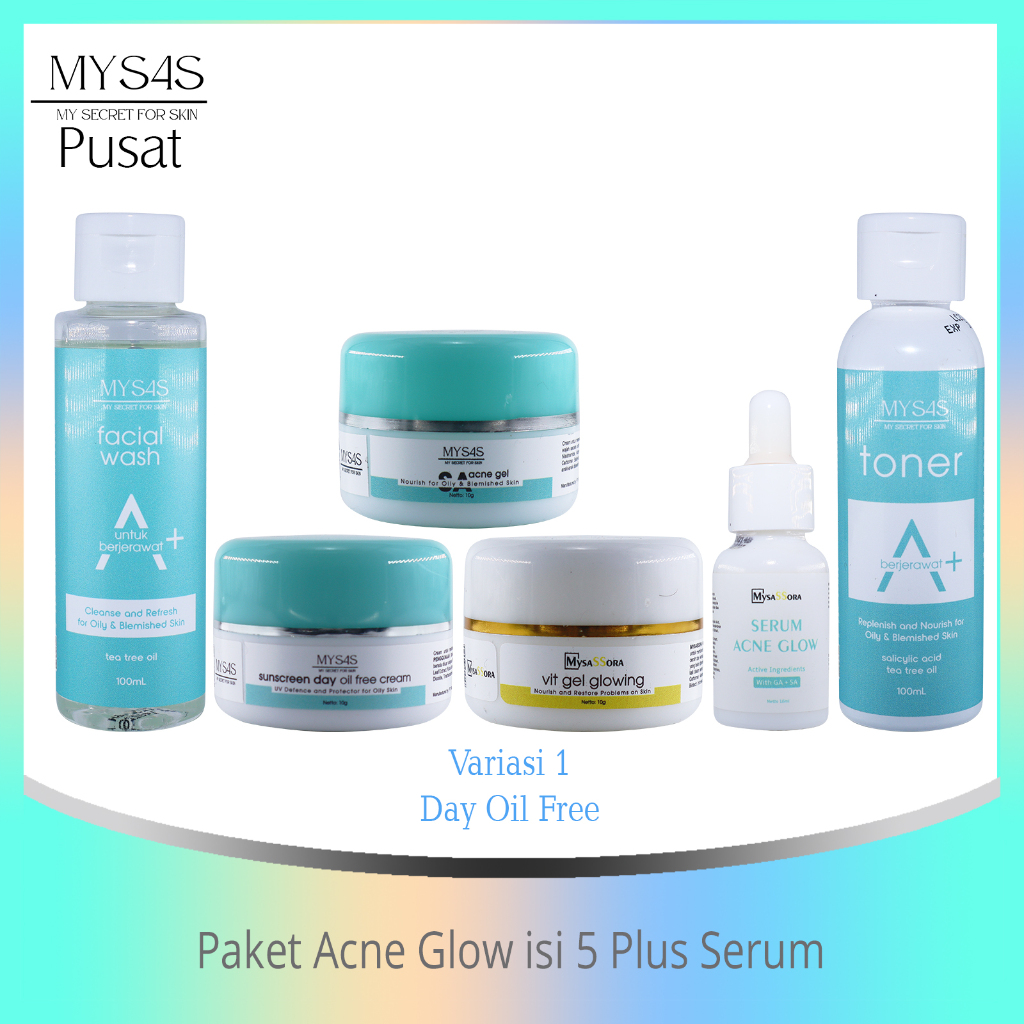 Jual Mysas Paket Acne Glow isi 5 Plus Serum | Shopee Indonesia