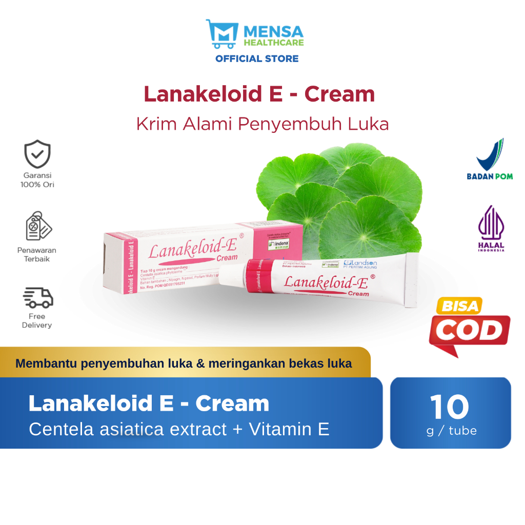 Jual Lanakeloid E Cream 1 Tube 10 mg Centella asiatica ( Krim alami ...