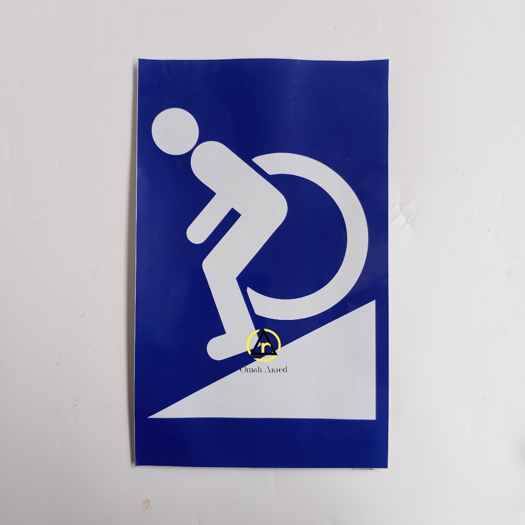 Jual Stiker Kursi Roda - Jalan Naik - Jalan Turun - Stiker Vinyl ...