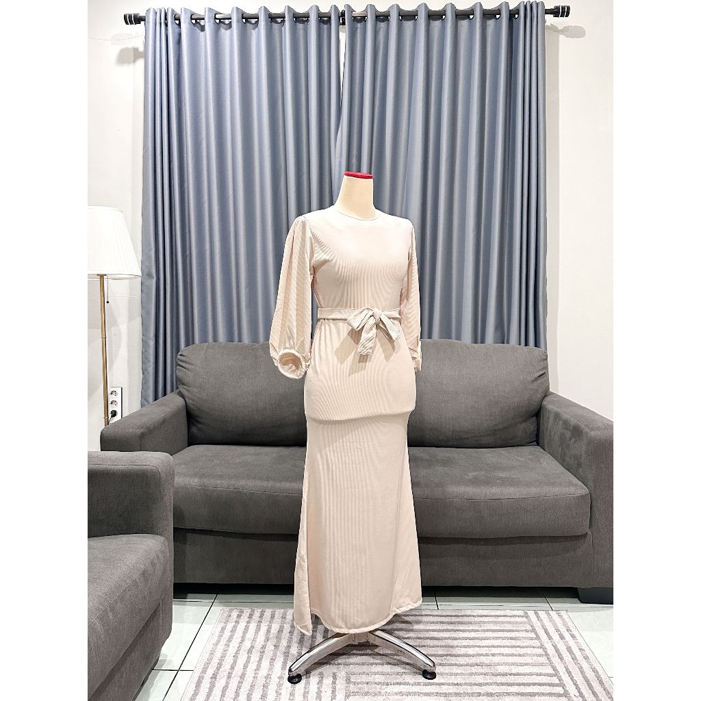 Jual NADINE MERMAID DRESS BAHAN RIB KNIT GAUN DUYUNG MAXI DRESS BAJU ...