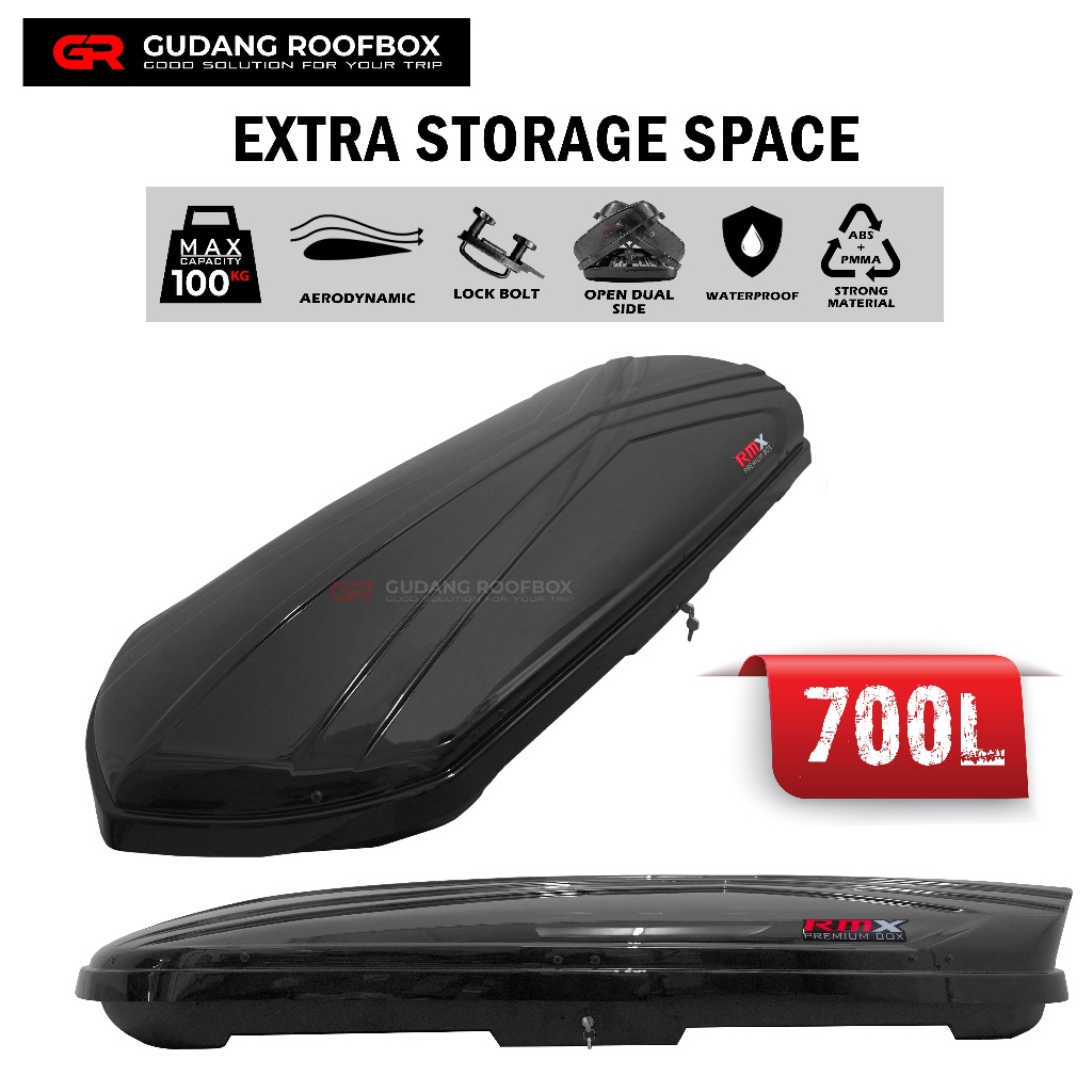 Jual Roof Box Roofbox Bagasi Atas Mobil Glossy Material Abs + PMMA 700 ...