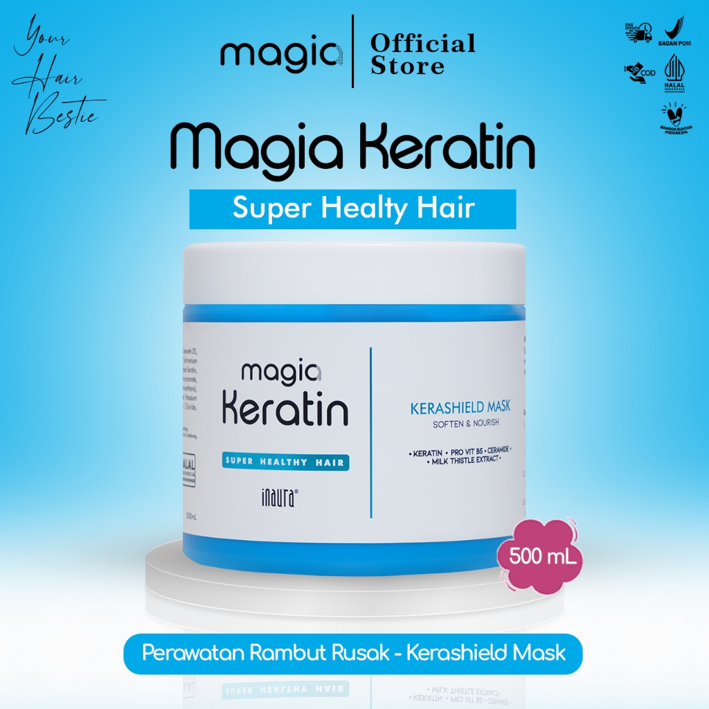 Jual Magia Keratin Kerashield Hair Mask 500ml masker untuk rambut ...