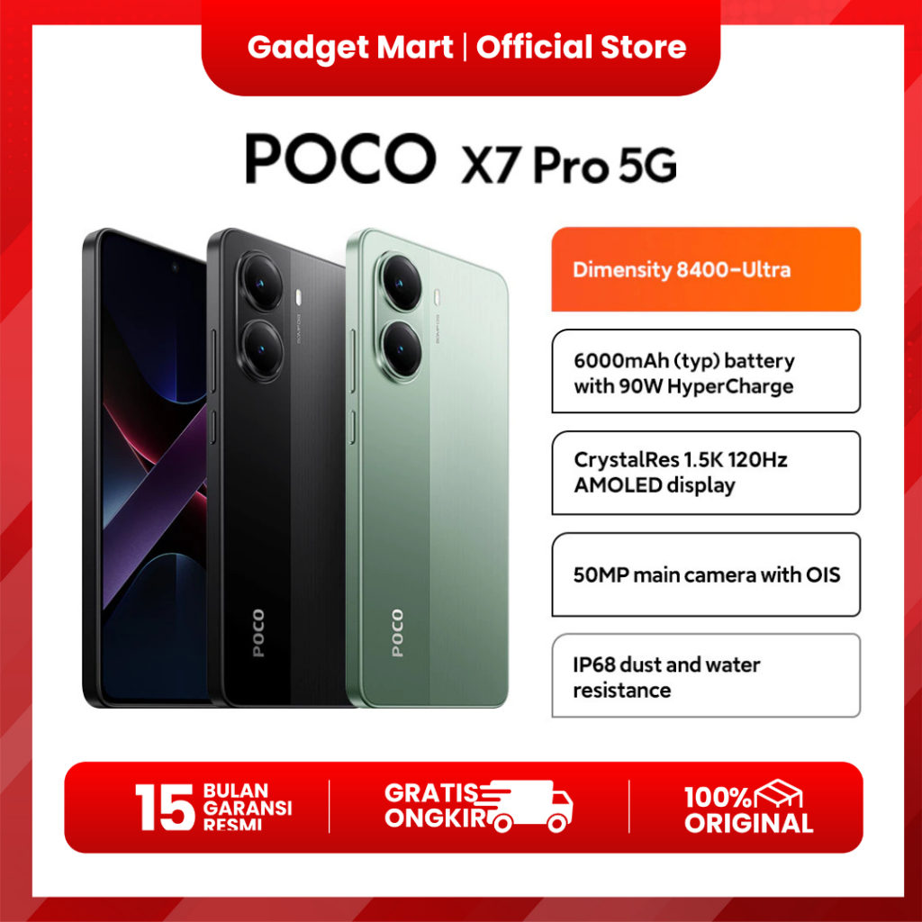 Jual POCO X7 Pro 5G - 6000mAh 90W HyperCharge | Shopee Indonesia