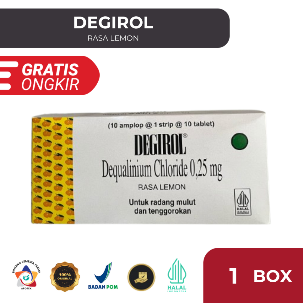Jual DEGIROL Tablet Hisap - Sariawan - Radang Tenggorokan 1 BOX 100 ...