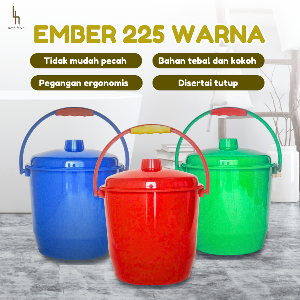 Jual MPW Ember 225 Warna + Tutup / Ember Dengan Tutup / Ember Warna ...