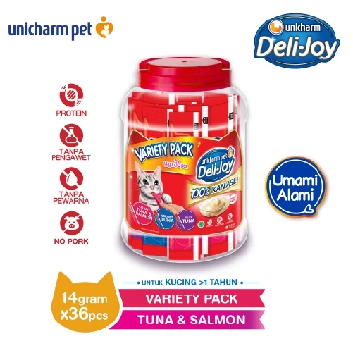 Jual Deli-Joy Toples Variety Salmon, Katsuo & Ayam 14gr x 36 Snack ...