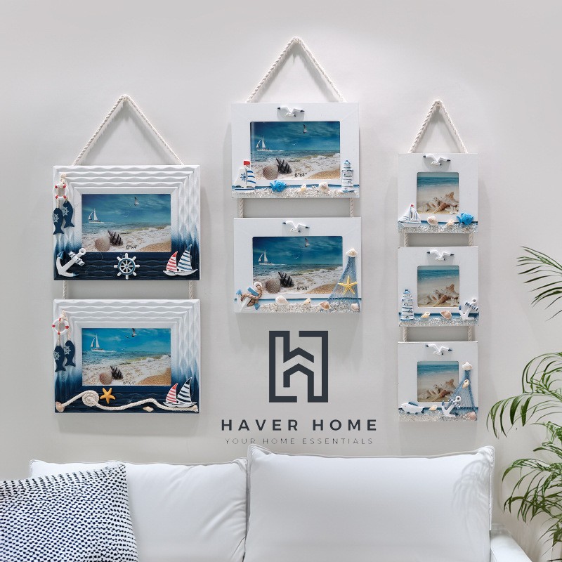 Jual Marine Photo Frame 2 Tingkat Unik Bingkai Foto Tema Laut Aesthetic ...