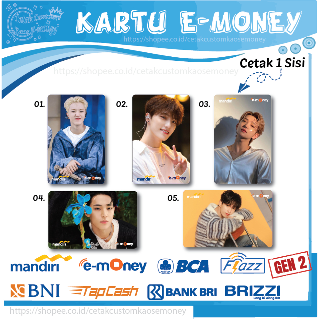 Jual KARTU EMONEY ETOLL GAMBAR KPOP SEVENTEEN MEMBER KPOP KOREA EMONEY ...