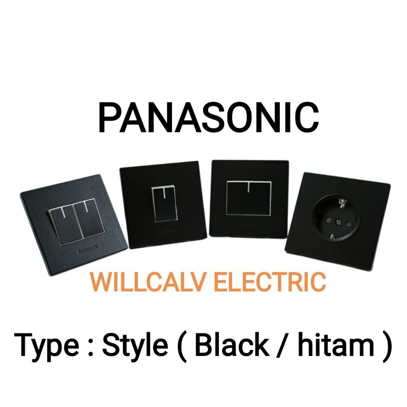 Jual Panasonic series Style Black hitam stop kontak saklar tunggal seri double Inbow tanam ...