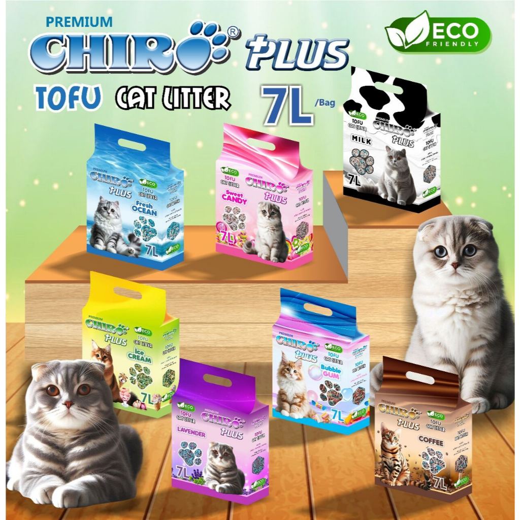 Jual Pasir tofu Chiro Plus Premium Tofu Cat Litter 7L pasir kucing ...