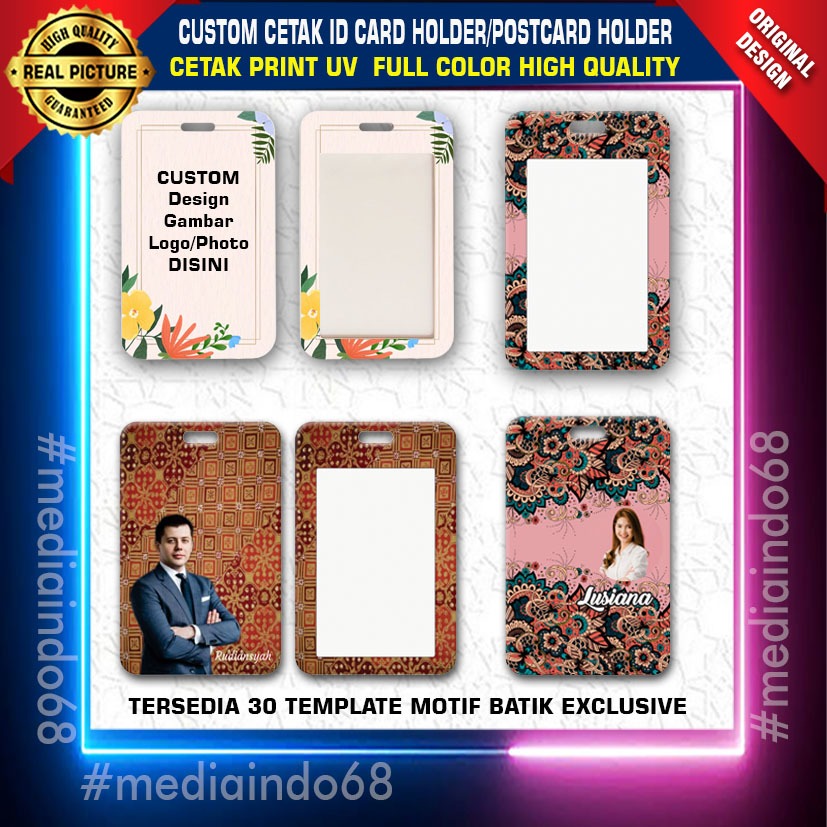 Jual Custom Cetak Card Holder bahan PVC Tebal/Motif Batik Id card ...