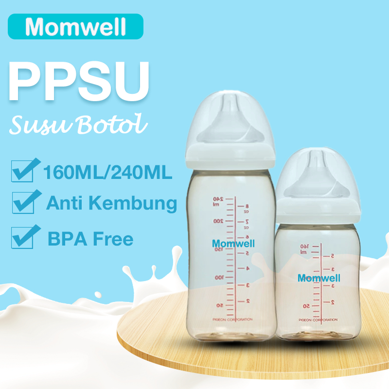 Jual Momwell BPS01 Botol Susu PPSU Gen 2 160ml 240ml Wide Neck PPSU ...