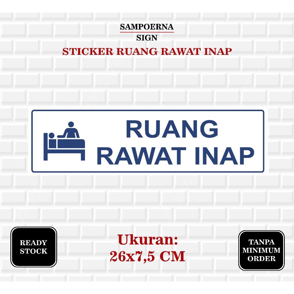 Jual Stiker Rawat Inap / Stiker Opname / Stiker Ruang Perawatan ...
