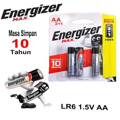 Jual Baterai Energizer MAX Alkaline 2+1 Isi 3 Pcs( Pilih Variasi AA atau AAA) | Shopee Indonesia
